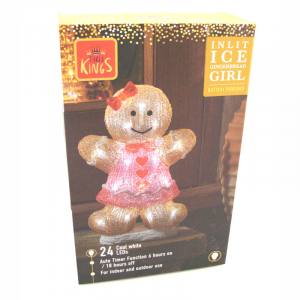LED Acryl Lebkuchen Frau 3D Figur 30 cm Aussenfigur