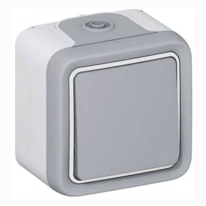 Legrand 069711 Wippschalter FR-Aufputz Plexo55 grau