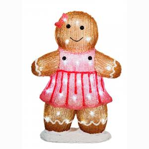 Lumineo 491157 LED Acryl Lebkuchen Frau 3D Figur 46cm